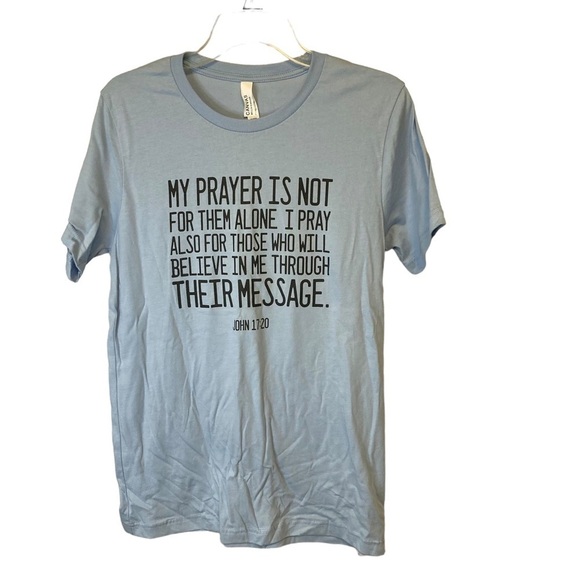 Bella Canvas | Tops | New Oversized Light Blue Tee With Bible Verse ...